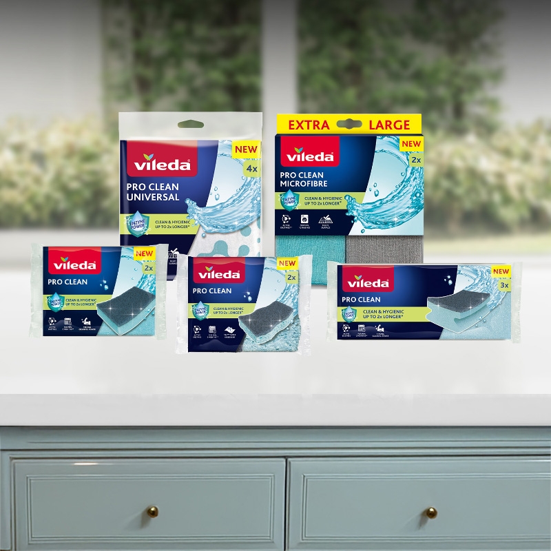 Zmywak wiskozowy z enzymami Vileda Pro Clean 2 szt.